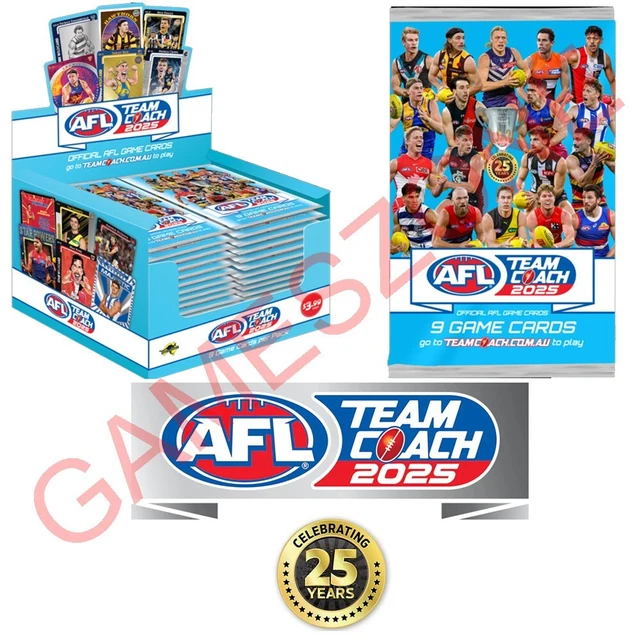 2025 AFL TEAMCOACH Footy Cards Trading Card Team Coach Sealed Card Box ...