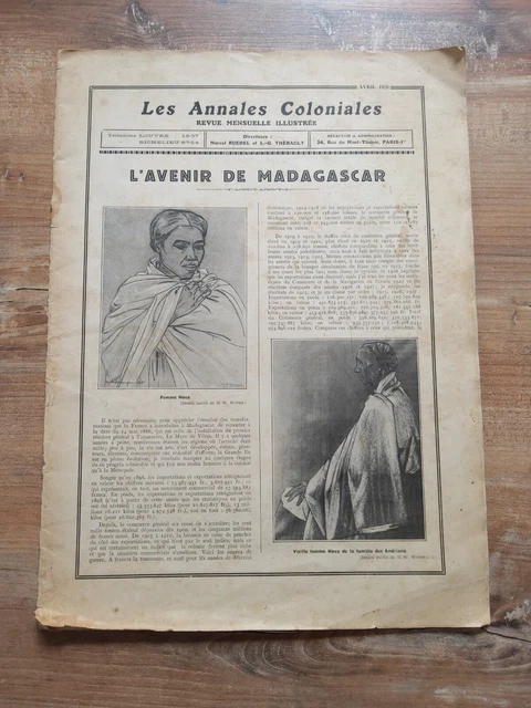 LES ANNALES COLONIALES L’avenir de Madagascar Avril 1929 EUR 15,00 ...