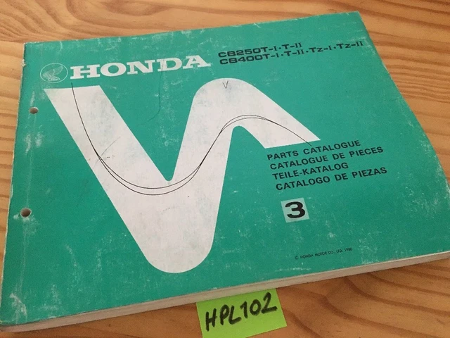 HONDA CB250T CB400T T1 T2 TZ1 TZ2 Cbt 250 400 Parts Lista Catalogo ...