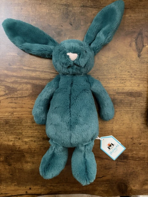 JELLYCAT BASHFUL TEAL Bunny BNWT (small) £25.00 - PicClick UK