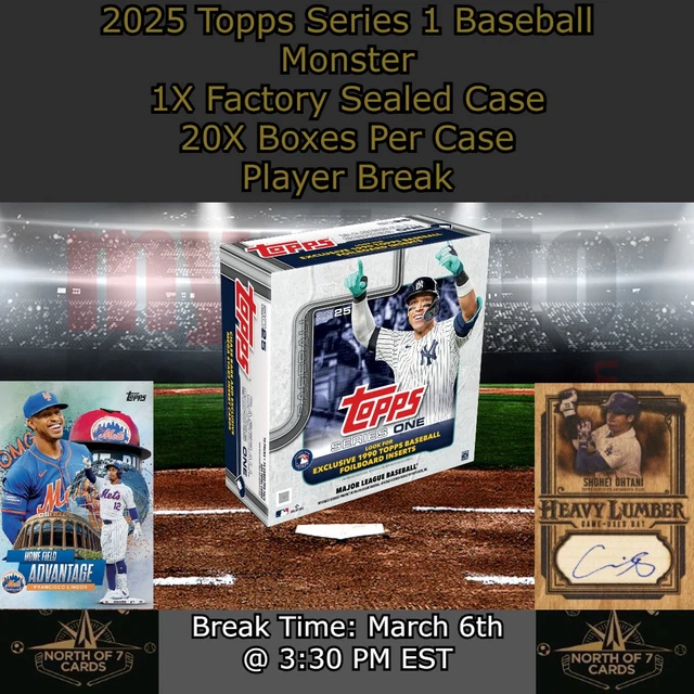 METRO BOOMIN 2025 Topps Series 1 Baseball Monster 1X Case Player BREAK ...