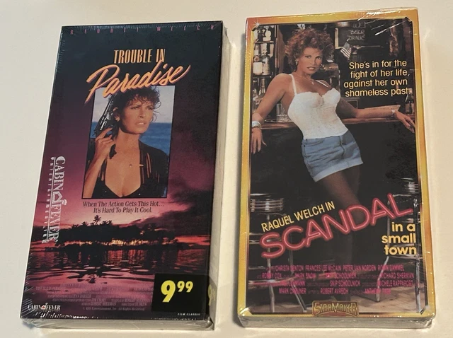 RAQUEL WELCH SCANDAL & Trouble In Paradise VHS Tapes ~ Pair Sealed £53. ...