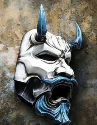 JAPANESE DEMON DEVIL Hannya Oni Samurai Kabuki Monster Latex Mask ...