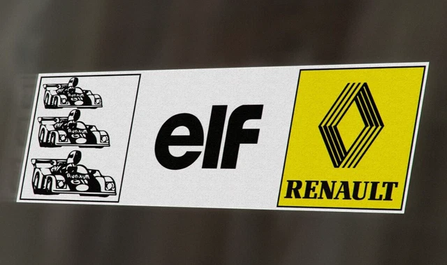 STICKER - VINTAGE RENAULT ELF CAR MIRROR STICKER - 80'S - 15x5 cm ...