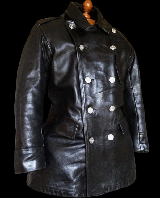 GENUINE USA 1960S POLICE Officer HORSEHIDE Leather Motorcycle Coat ...