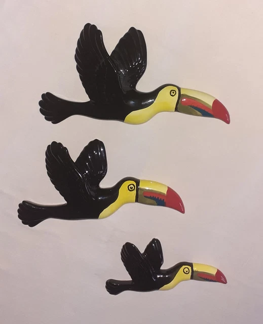 GRADUATED SET OF Flying Toucans Vintage Design Bar Pub Home £47.48 ...