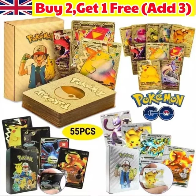 55PCS POKEMON CARD Foil GOLD PACK 55 CARDS TCG GX Vmax GX Card ...