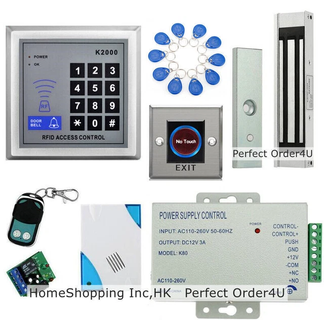 125KHZ RFID CARD+PASSWORD Door Access Control System+400lbs Magnetic ...