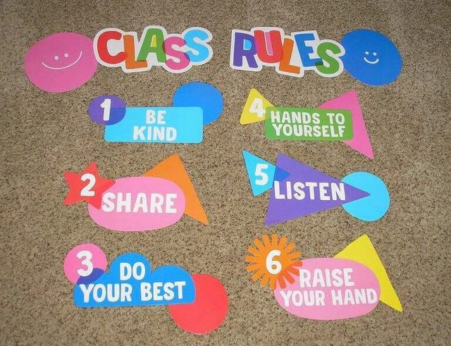 TEACHER CLASSROOM DECOR: "Class Rules" Welcome Bulletin Board Set £4.76 ...