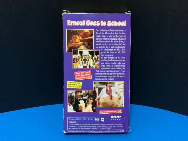 VHS ERNEST GOES To School (CFP, 1994) Family Comedy Jim Varney $15.00 ...