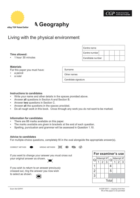 GCSE GEOGRAPHY AQA Practice Papers: for the 2026 and 2027 Exams (CGP ...