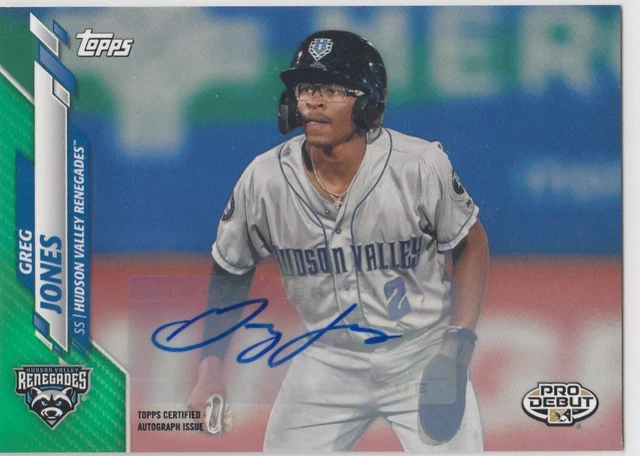 2020 TOPPS PRO Debut GREG JONES vert 1ère recrue auto #83 rayons 80/99 ...