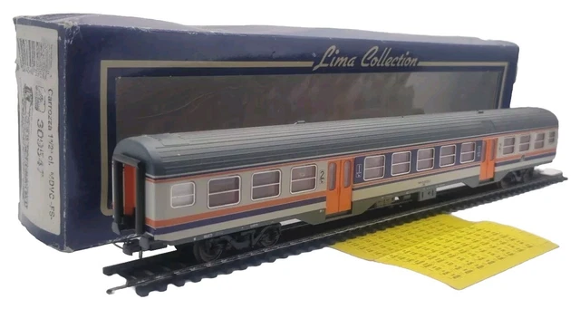 LIMA HO OO Gauge 2Nd Class Carroza Mdvc Fs Orange/Blue Passenger Coach ...