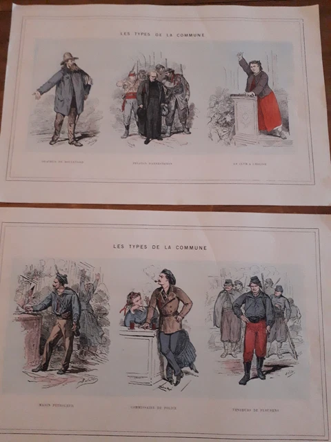LES TYPES DE La Commune De Paris-5 Planches Litho. Couleurs De Bertall ...