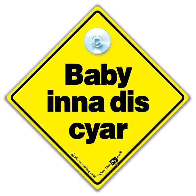 BABY INNA DIS Cyar Sign, Suction Cup Baby Car Sign, Baby On Board Sign ...