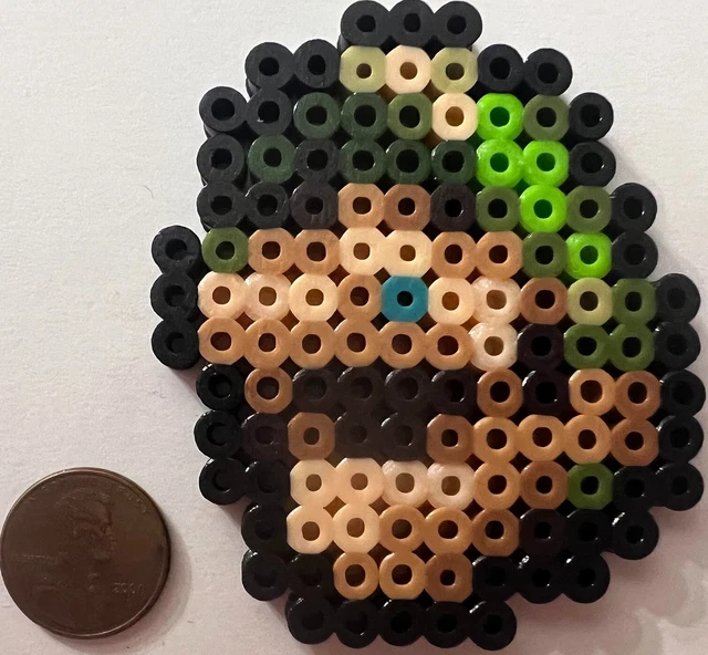 LUIGI BEAD SPRITE Perler Artkal Pixel Art Retro Super Smash Bros Mario ...
