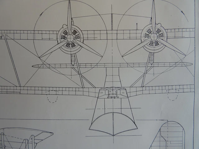 WW2 BRITISH AIRCRAFT VICKERS SUPERMARINE Double Page Scale Design Plans ...