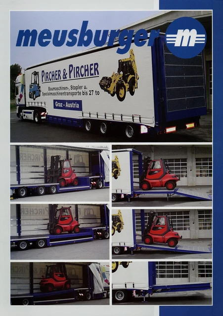 MEUSBURGER 3-ACHS-TIEFBETT-STAPLER-SATTELANHÄNGER PROSPEKT 2002 D ...