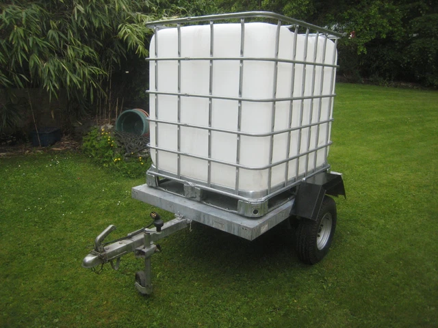 ERDE 142 WATER bowser trailer, 1000 litre IBC tank, Jockey wheel, Road ...