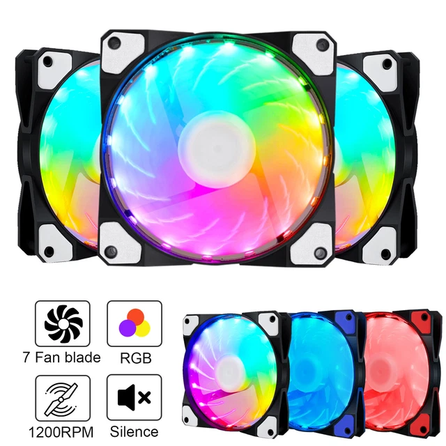 ARGB PC COOLING Fan 120mm LED Quiet CPU Case Motherboard SYNC PWM Air ...