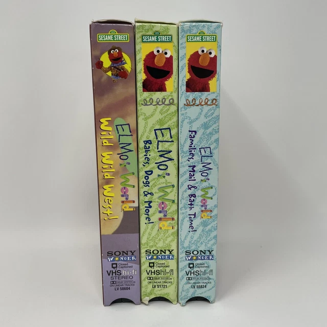 ELMOS WORLD - Sesame Street VHS - Lot Of THREE VHS taps - Families ...
