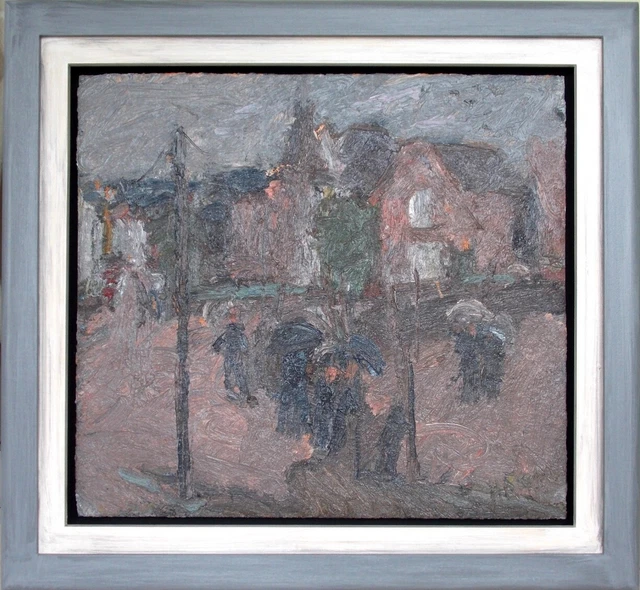 ARTHUR NEAL NEAC "Villagers" Oil on Board, Impressionist, Modernist ...