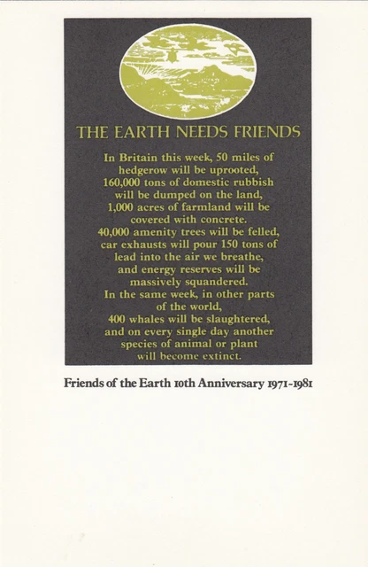 (07258) GB HAVERING Covers Friends of the Earth Commemorative Card ...