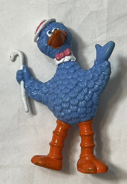VINTAGE SESAME STREET Muppets Blue Big Follow That Bird 1985 PVC Figure ...