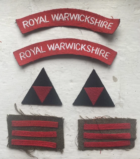 WW2 BRITISH ARMY The Royal Warwickshire Regiment Badge set Reproduction ...