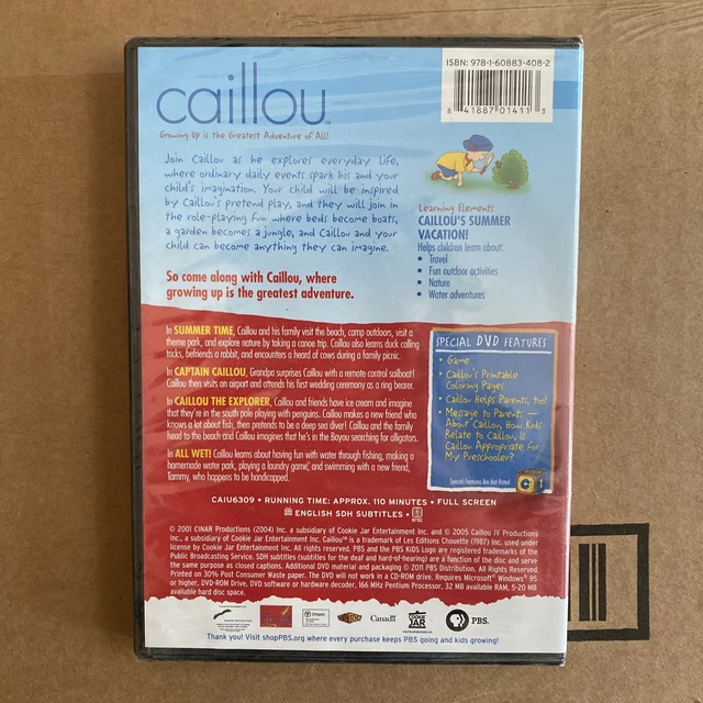 THE BEST OF Caillou: Caillous Summer Vacation Dvd Brand New Sealed Pbs ...