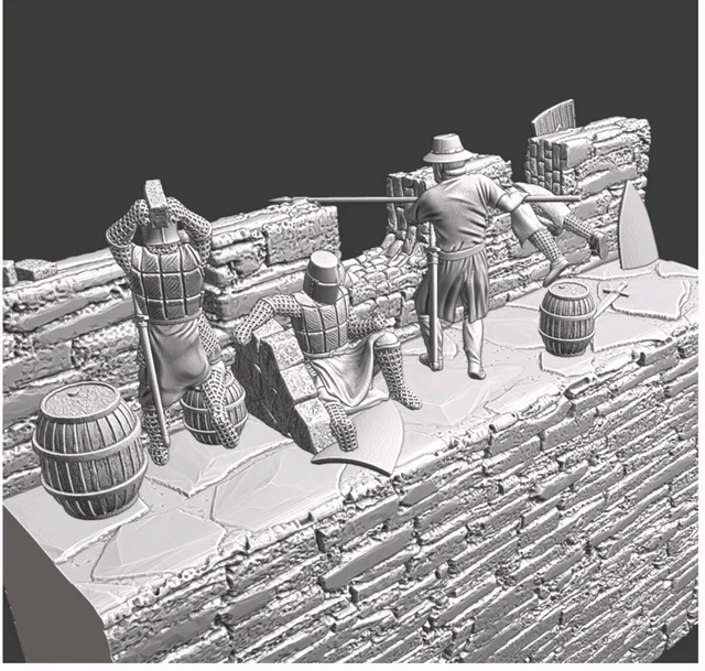 MEDIEVAL CASTLE WALL Diorama 1:35 Scale 3d Printed Model £42.48 ...