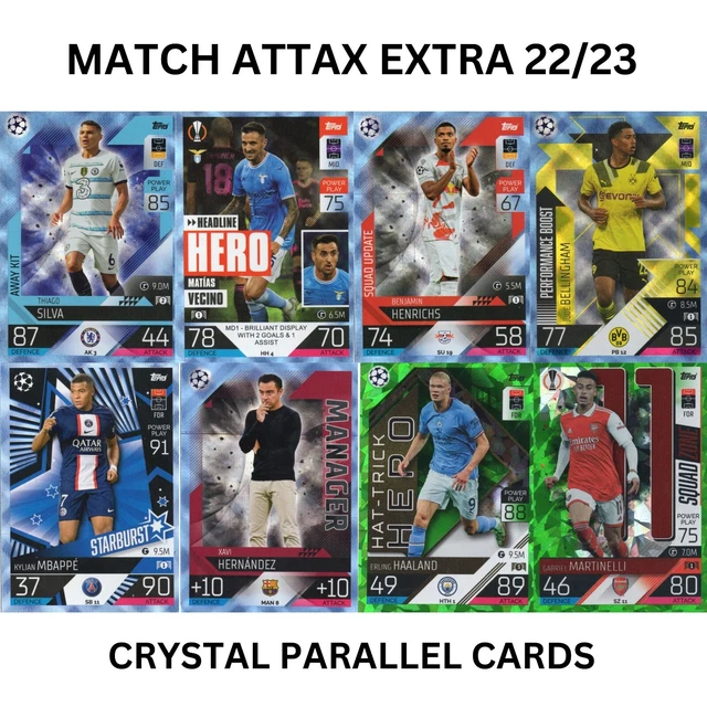 MATCH ATTAX EXTRA 2022/23 22/23 Champions League Crystal Parallel Cards ...