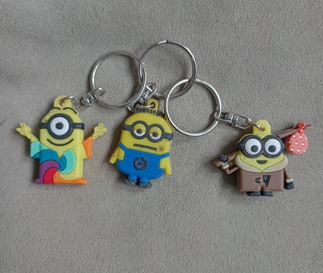 SET OF 3 x Minions Despicable Me Keychains Rubber Keyrings £7.00 ...