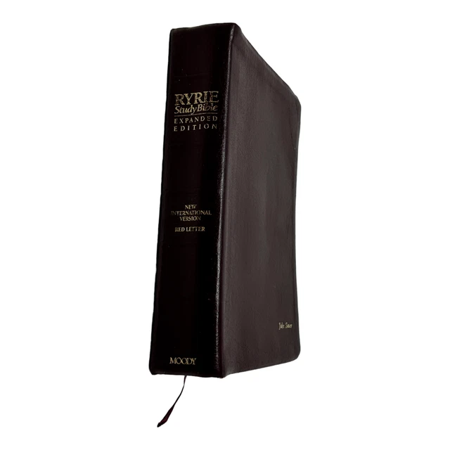 RYRIE STUDY BIBLE Expanded Edition Bonded Leather Red Letter Moody ...