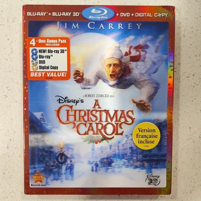 DISNEYS A CHRISTMAS Carol (Blu-ray/DVD, 2010,3-Disc Set, 3D, W ...