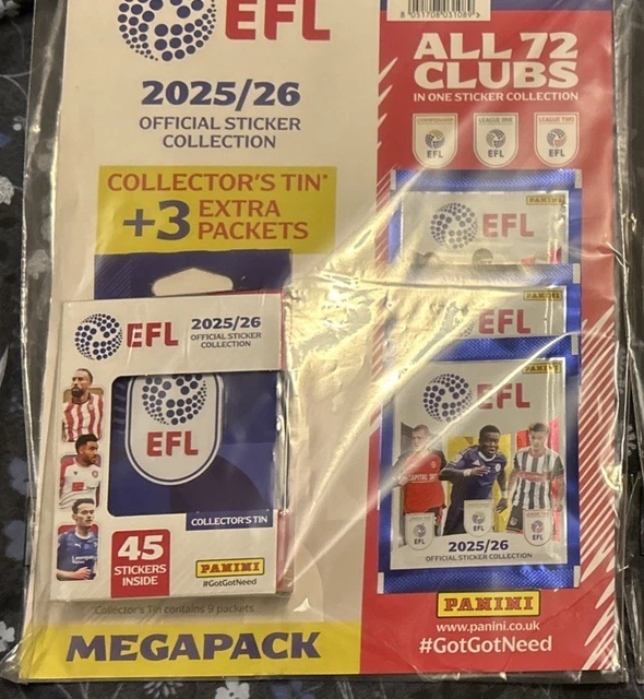EFL 2025/26 OFFICIAL Sticker Collection - MEGAPACK x12 packs Collectors ...