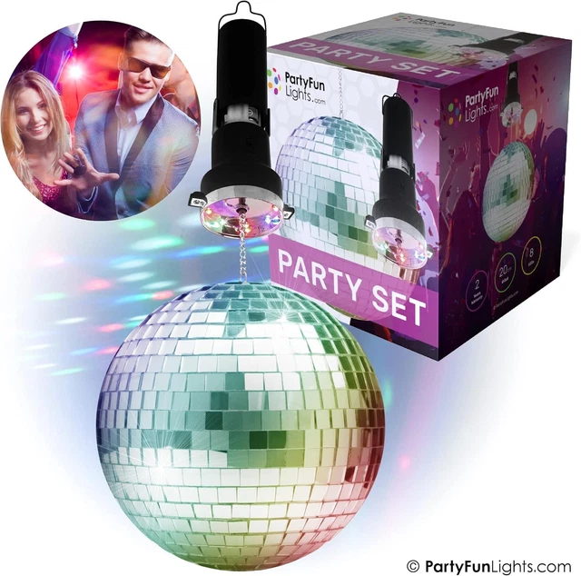PARTY FUN LIGHTS - Rotating Mirror Ball With Led And Motor (605209) Toy ...