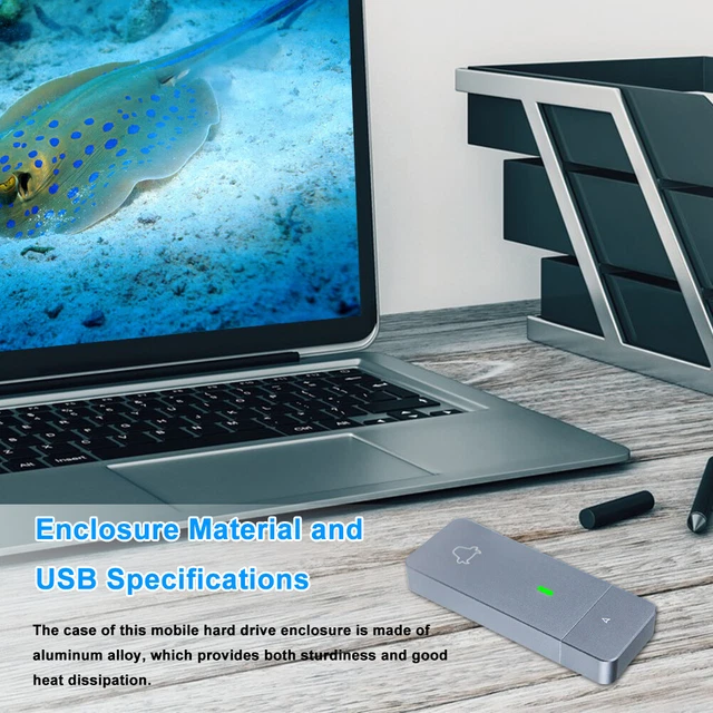M.2 NVME 2230 SSD Enclosure USB3.2 Gen2 Portable SSD Box for M2 2230 ...