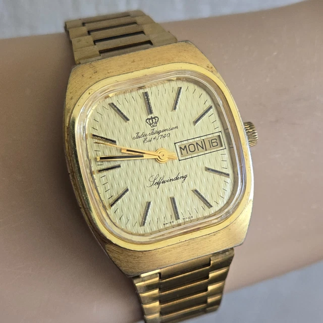 VINTAGE JULES JURGENSEN Herren Automatikuhr Tag/Datum Ronda 1239 ...