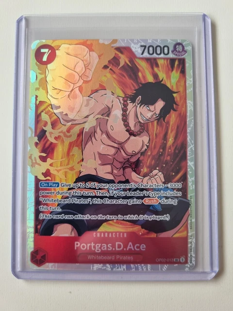 ONE PIECE OP02 Paramount War Portgas D Ace SR Holo English OP02-013 EUR ...