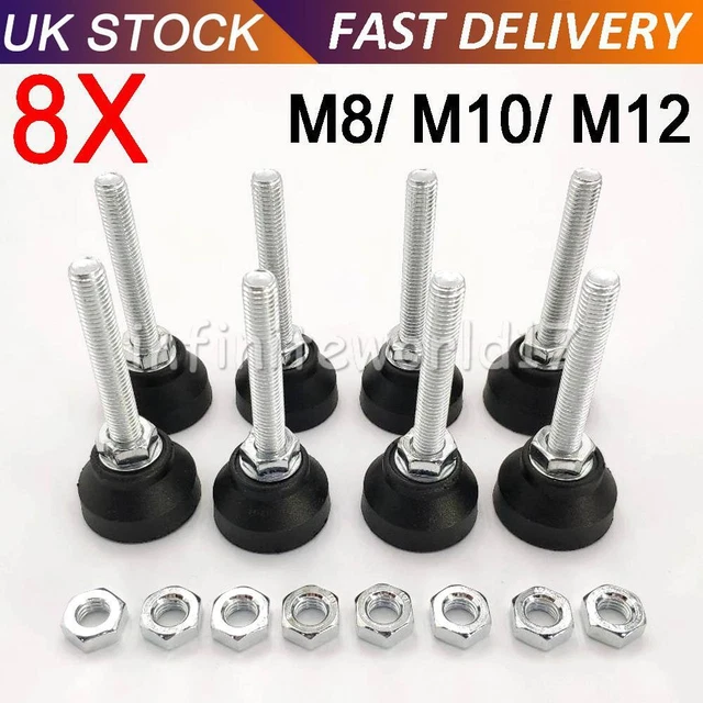 4X M10 HEAVY Duty Levelling Height Adjustable Machine Furniture Feet w ...