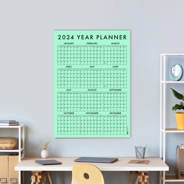 GREEN SPECIAL PAPER, 2024 Wall Calendar, Year Wall Planner, 50x70cm ...