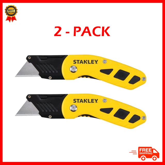 FOLDING UTILITY WORK Pocket Knife Sharp Box Cutter Easy Push Button ...