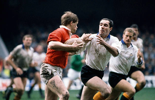 TREVOR RINGLAND OF the British Lions is challenged by Patrick Est - Old ...
