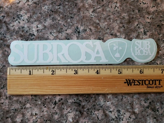 6.5& WHITE/CLEAR SUBROSA BMX STICKER Decal Sticker Frame Bike Bicycle ...