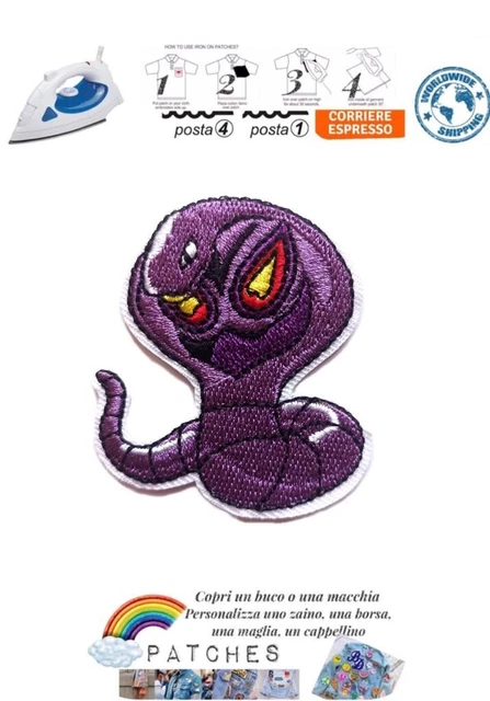 POKEMON POISON ARBOK Patch Snake Snake Heat Sticker Patch Iron on Small ...