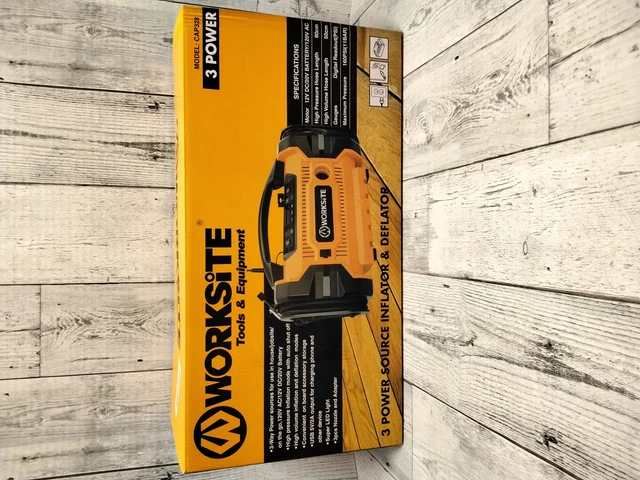WORKSITE TIRE INFLATOR Air Compressor Portable, 160 PSI Pump with 3 ...
