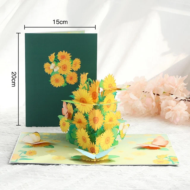 CARTE DE TOURNESOLS Pour La Fête Des Mères, Carte De Vœux 3D Décorative Pour EUR 9,41 - PicClick FR