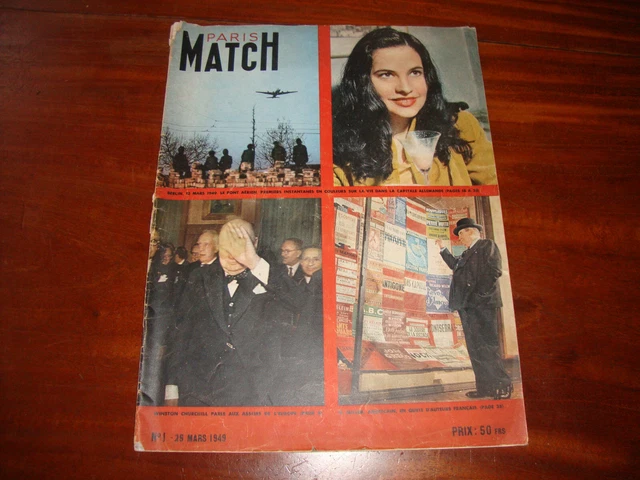 PARIS MATCH N°1 du 25 MARS 1949- Le premier numéro en bon état pour 75 ...