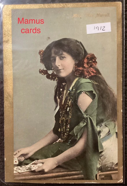 POSTCARD 1912 MISS Olive Morrel Playing Cards Actress Singer Gaiety ...